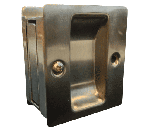 Ultra Hardware 49601 Pocket Door Lock - Satin Nickel Finish