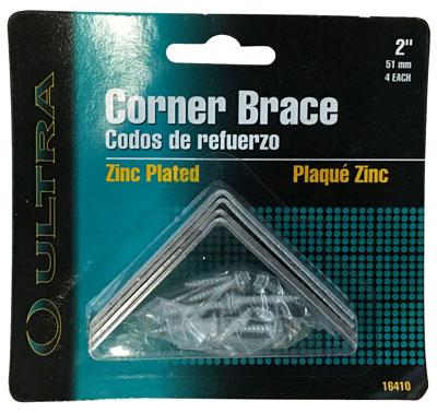 Ultra Hardware 16410 Card of 4 Heavy Gauge Corner Brace