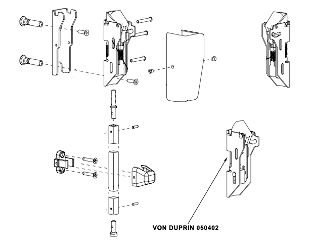 VON DUPRIN 050402 98/99 98/9927/98/9957 Pullman Latch Kit Less Cover