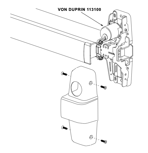 VON DUPRIN 113100 313 98/9975-2 LHR Cylinder Adaptor 313 Finish