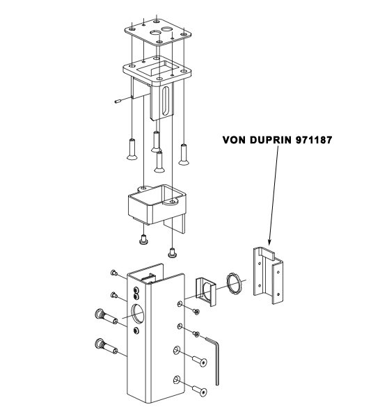 VON DUPRIN 971187 SP313 KR Inner Mullion Back Cover Plate