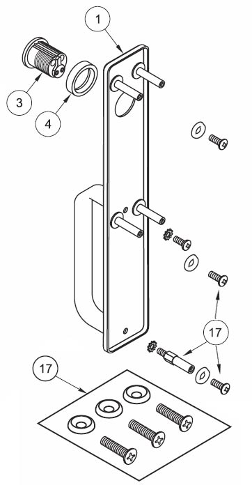 Yale 662F Escutcheon and Pull with Less Cylinder