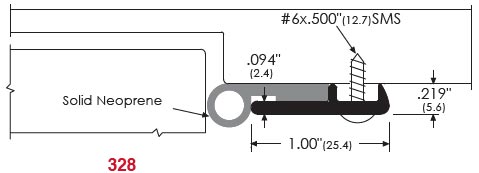 Zero 328D 66" Dark Bronze Anodized Aluminum Perimeter Seal with Solid ...