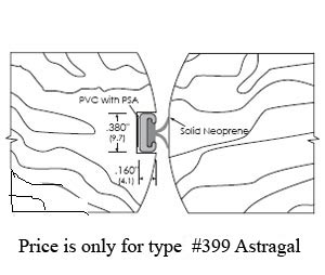 Zero 399V 84" Brown Mortised Astragal with Neoprene - Self-Adhesive