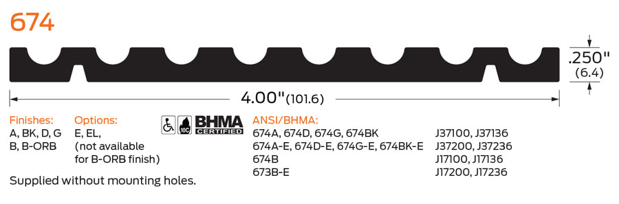 Zero 674A 78" Adjustable threshold , 4"W x H, 78" Length, Mill Finish ...