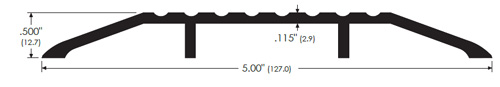 Zero 8655A-E 36" 5" x 0.5" Utility Threshold with Non-Slip Epoxy Abrasive