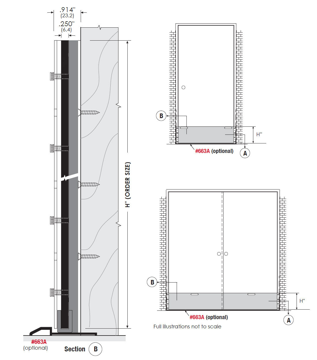 Zero 2070A-10-IM 12" 12"L x 10"H Flood Barrier Shield with Channels for ...