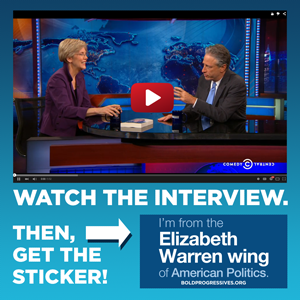 Display a "Warren wing of American Politics" sticker on your bumper ...