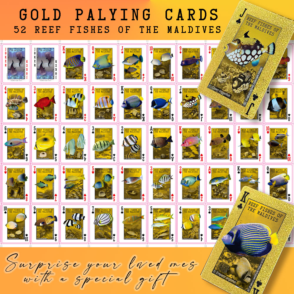 eTukuri - Products | REEF FISHES of Maldives (Gold) Playing Card pack