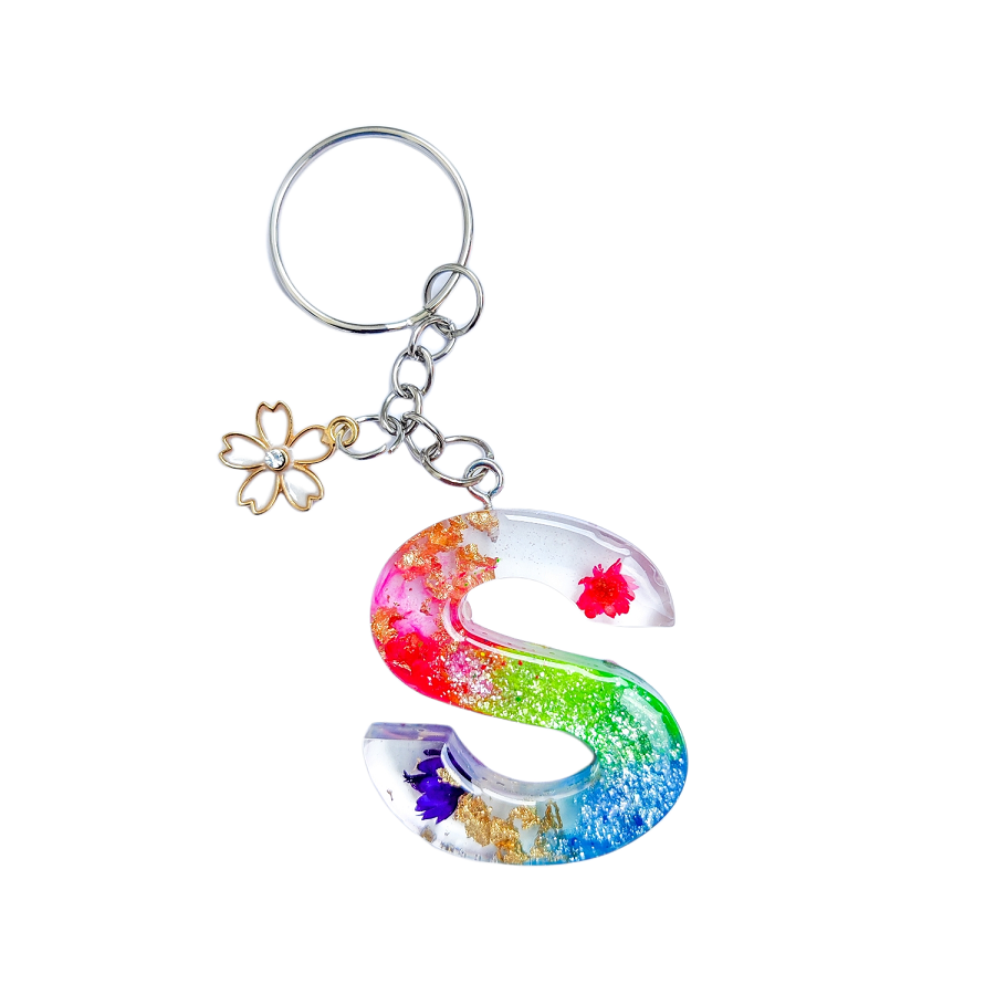 eTukuri - Products | Resin Alphabet letter Keychain- Letter S