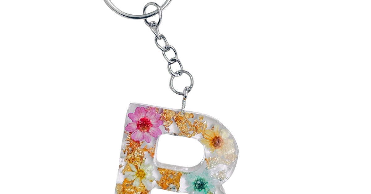 eTukuri - Products | Resin Alphabet letter Keychain- Letter R