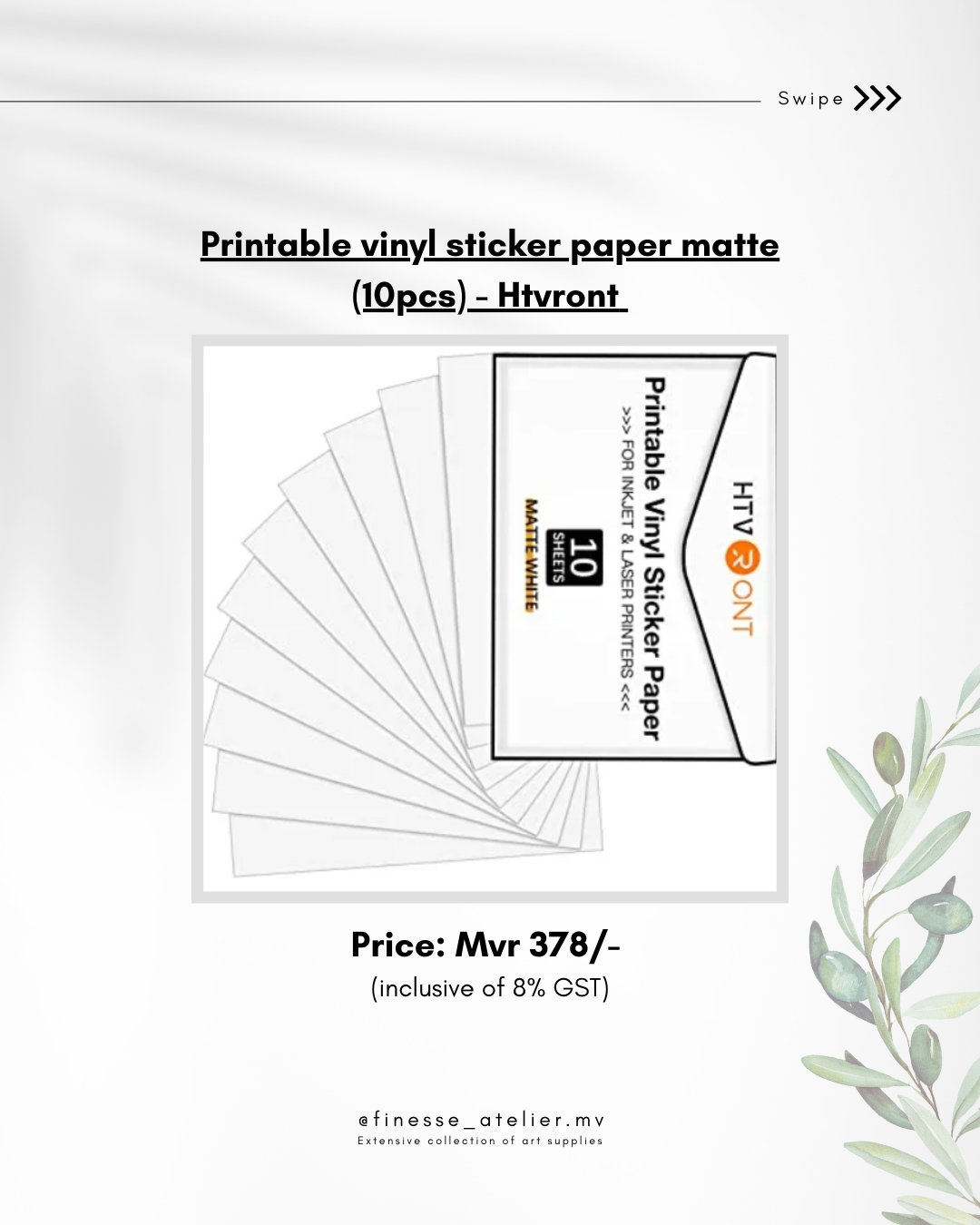 eTukuri - Products | Printable vinyl sticker paper (10pcs) - Matte
