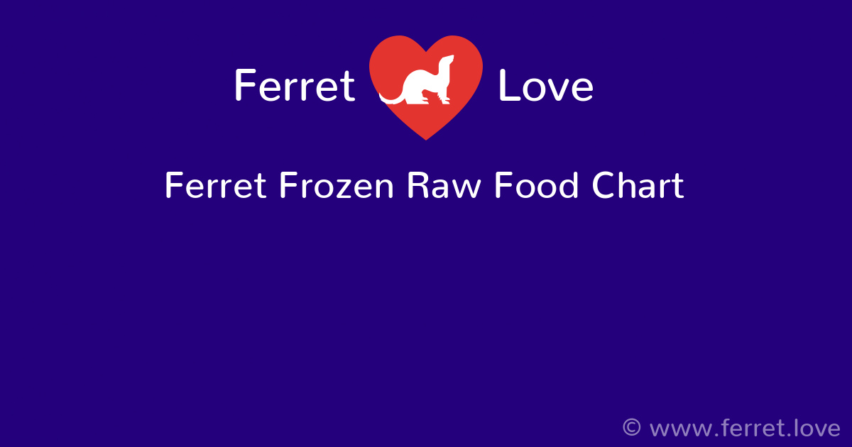 Ferret Frozen Raw Food Chart - Ferret Love