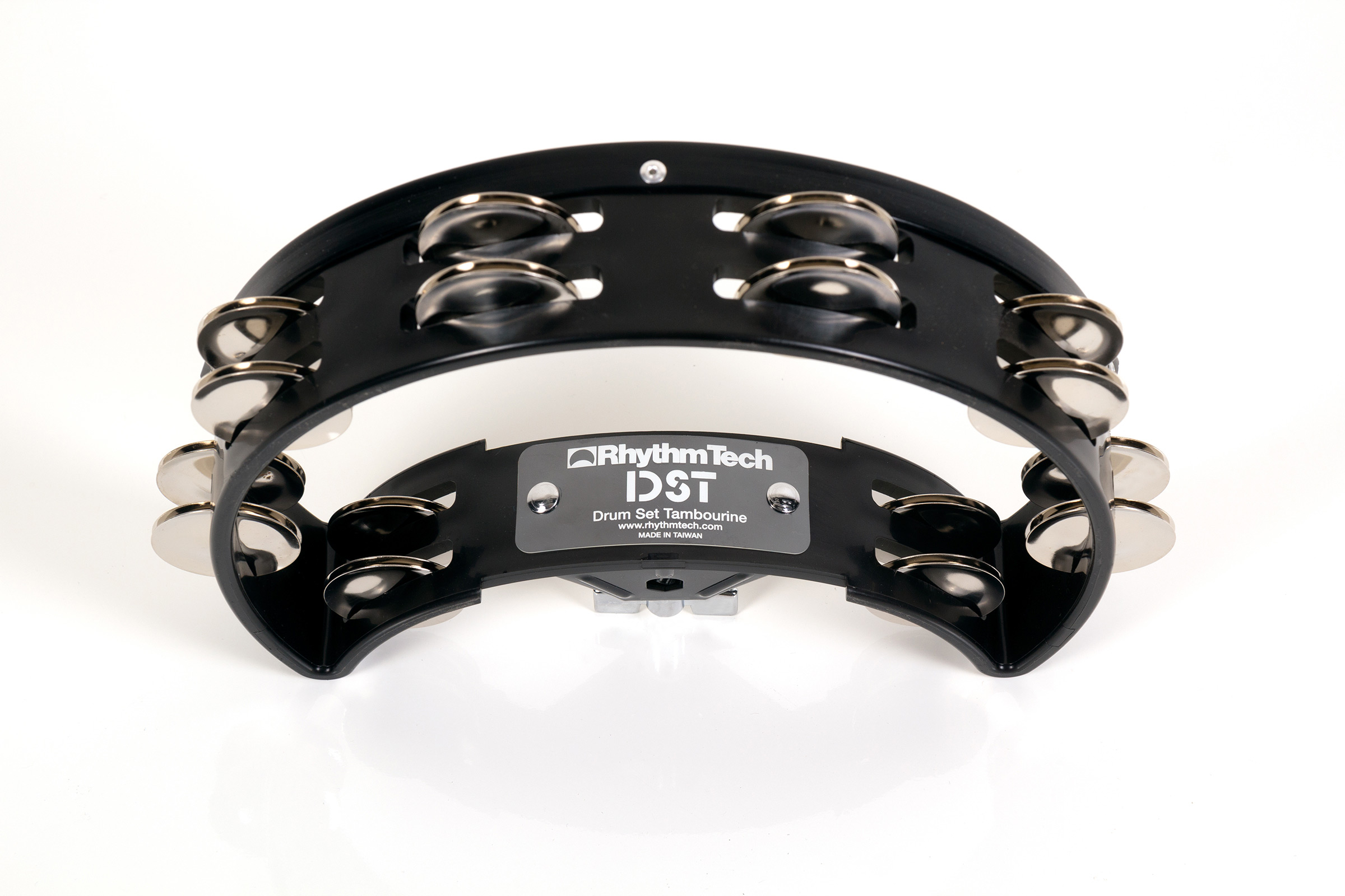 Rhythm Tech DST10 Drum Set Tambourine And Mount. Black with Double Row ...