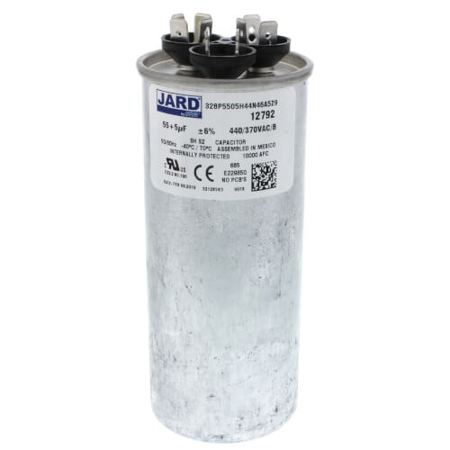 12792 - Jard 12792 - 55/5 MFD Round Run Capacitor (440/370V)