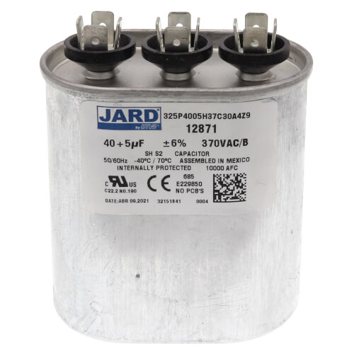 12871 - Jard 12871 - 40/5 MFD Oval Run Capacitor (370V)