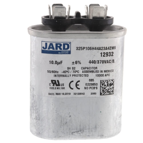 12932 - Jard 12932 - 10 MFD Oval Run Capacitor (440V)