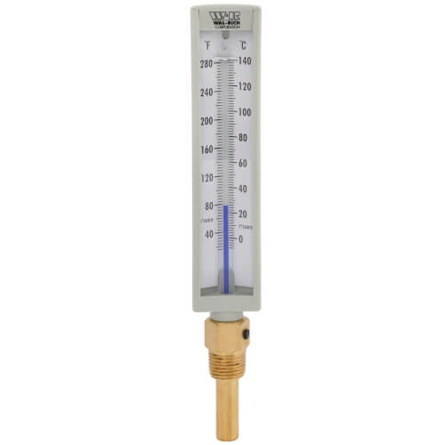 1722000 - Wal-rich 1722000 - 6" Straight Brass Well Thermometer (40°F ...