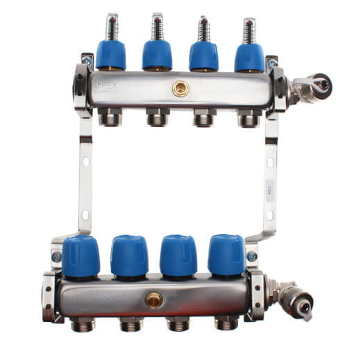 3230400 - Mr. PEX 3230400 - 4 Loop 1-1/4" Stainless Steel Manifold ...