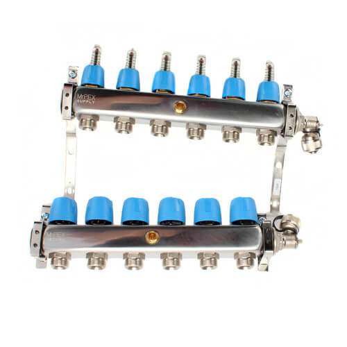 3230600 - Mr. PEX 3230600 - 6 Loop 1-1/4" Stainless Steel Manifold ...