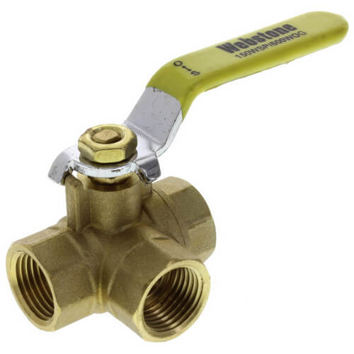40642 - Webstone 40642 - 1/2" Threaded 3-Way Full Port Brass Ball Valve ...