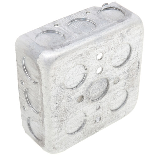 52151-1/2 - Steel City 52151-1/2 - 4" Steel Square Box w/ 1/2" Knockouts