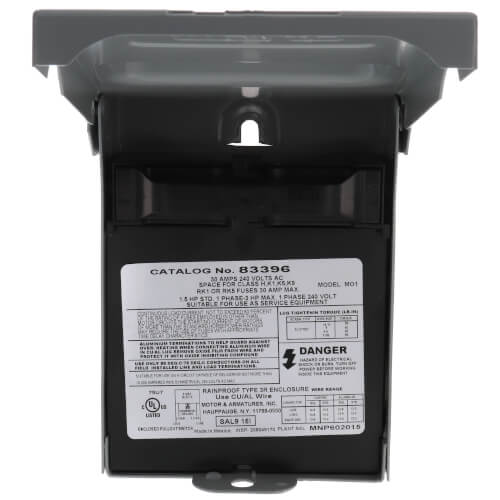 83396 - MARS 83396 - 30A Fused A/C Disconnect w/ Top Open (240V)