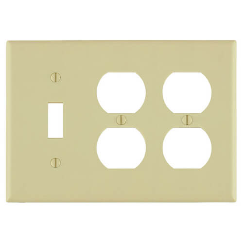 86047 - Leviton 86047 - 3-Gang Electrical Wall Plate, 2 Duplex & 1 ...