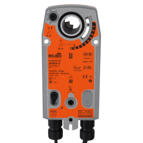 Belimo AFB24-S Damper Actuator 24 Vac/Dc Spring Return On/Off ...