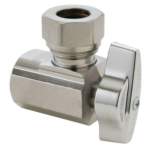 KT3301X-C - Brasscraft KT3301X-C - 1/2" FIP x 7/16" OD & 1/2" Slip-Joint 1/4 Turn Angle Stop ...