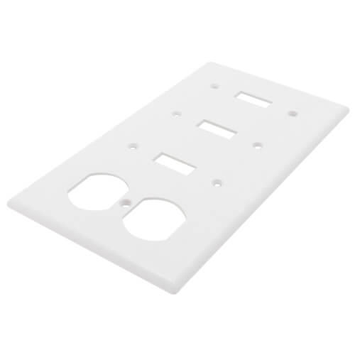 P38-W - Leviton P38-W - 4-Gang Electrical Wall Plate, Combo, 3 Toggle ...