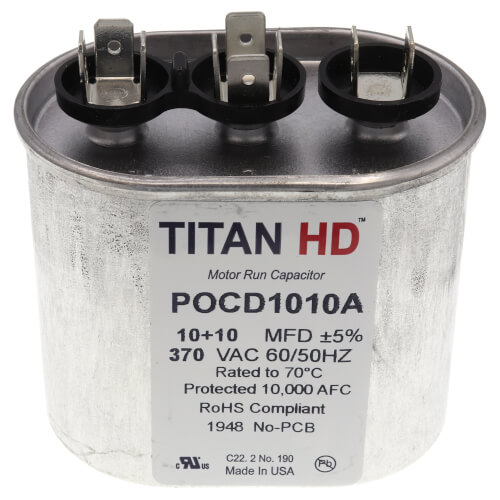 POCD1010A - Titan HD POCD1010A - 10/10 MFD Oval Dual Motor Run ...