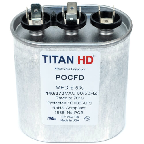 POCFD403A - Titan HD POCFD403A - 40/3 MFD Oval Dual Motor Run Capacitor ...