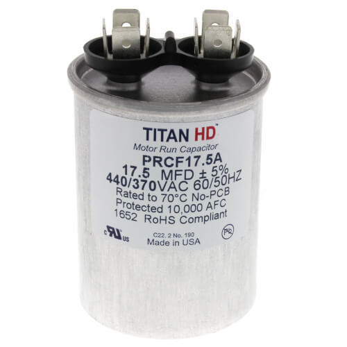 PRCF17.5A - Titan HD PRCF17.5A - 17.5 MFD Round Motor Run Capacitor ...