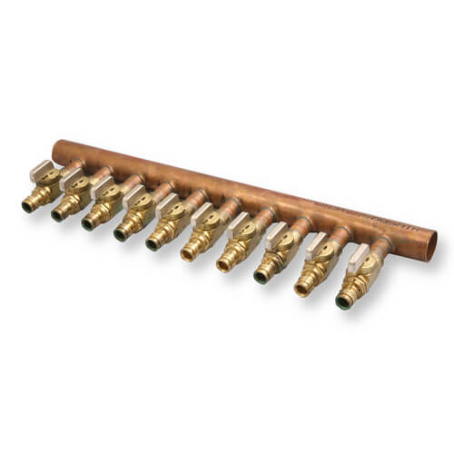 Q2501000 - Uponor (Wirsbo) Q2501000 - 1" Copper Manifold with 1/2 ...
