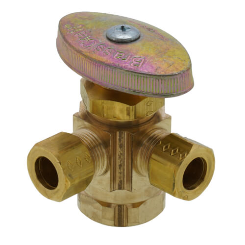 R1701LRX-R1 - Brasscraft R1701LRX-R1 - 1/2" FIP Inlet x 3/8" O.D. Compr. x 3/8" O.D. Compr. Dual ...
