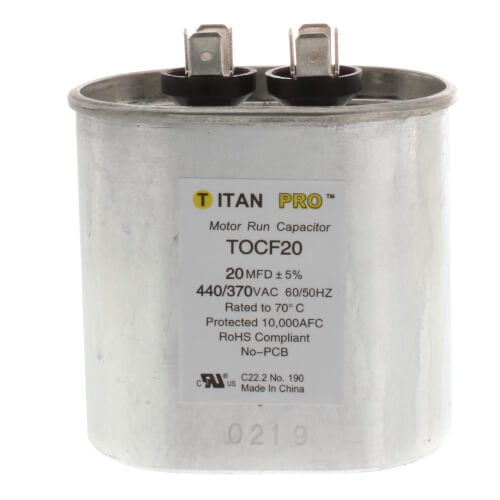 TOCF20 - Titan Pro TOCF20 - 20 MFD Oval Motor Run Capacitor (440/370V)