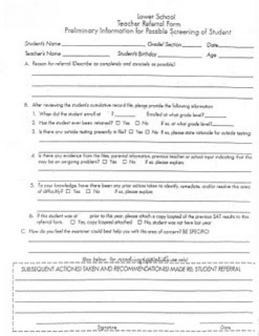 Teacher Referral for Special Education timeline | Timetoast timelines