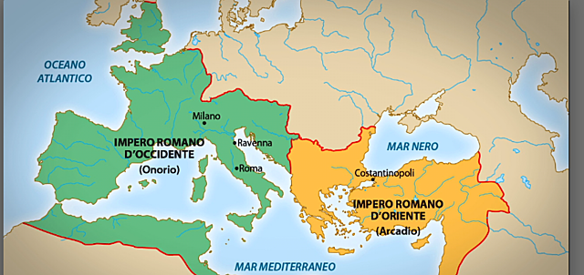 divisione impero romano timeline | Timetoast timelines