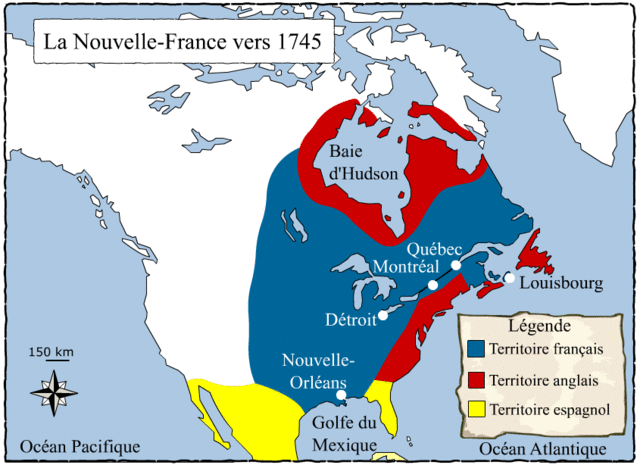 Les événements importants en Nouvelle-France de 1645 à 1745 timeline