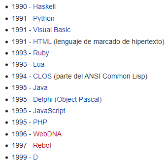 Generaciones de los Lenguajes de Programación. timeline | Timetoast