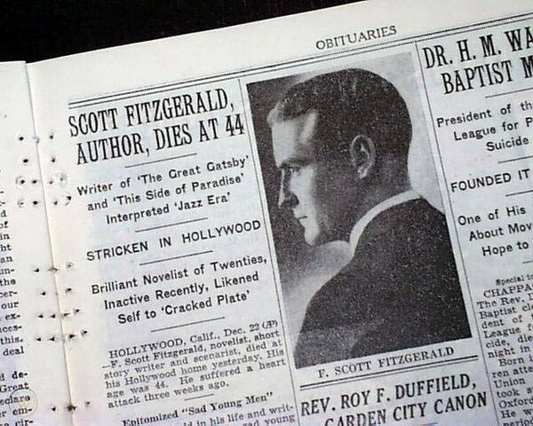 F. Scott Fitzgerald timeline | Timetoast timelines