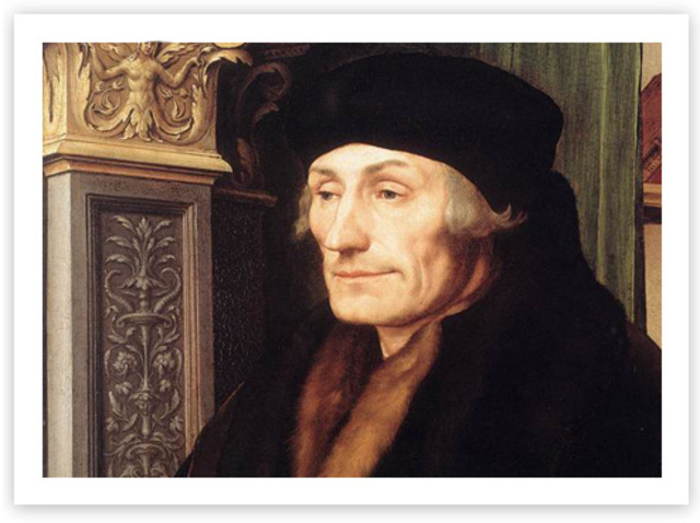 Erasmo da Rotterdam nasce a Rotterdam nel 1466 e muore a Basilea il 12