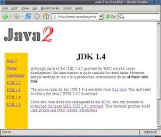 LA EVOLUCIÓN DE EL LENGUAJE JAVA timeline | Timetoast timelines