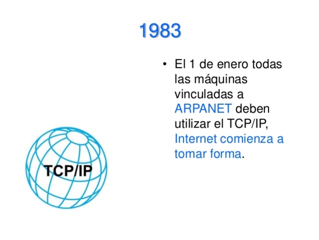 Historia del Internet timeline | Timetoast timelines