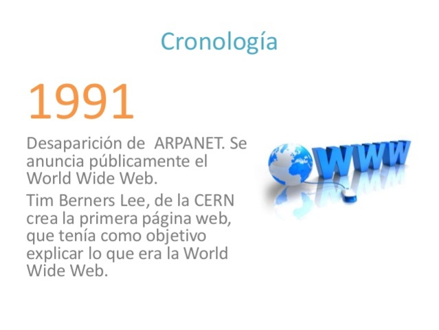 WORLD WIDE WEB AL SERVICIO DE LA ENSEÑANZA Y APRENDIZAJE timeline ...