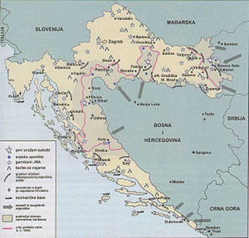 croatian war of independence timeline | Timetoast timelines