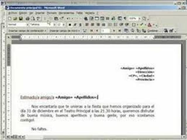 Línea de tiempo de Microsoft Word timeline | Timetoast timelines