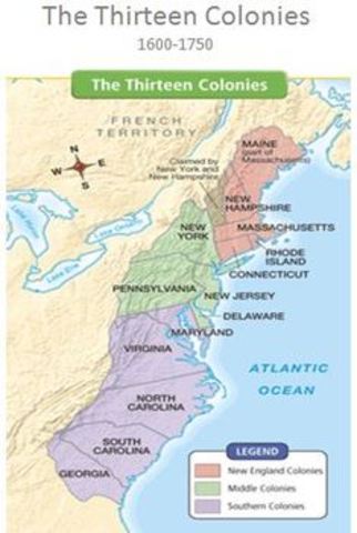New England, Middle, and Southern Colonies timeline | Timetoast timelines