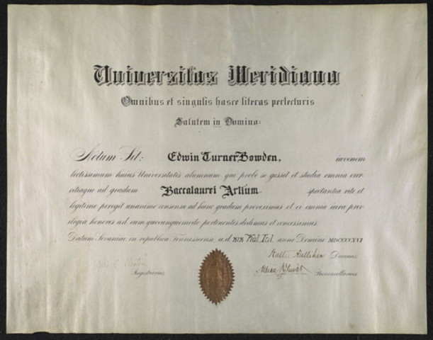 University Diploma Latin